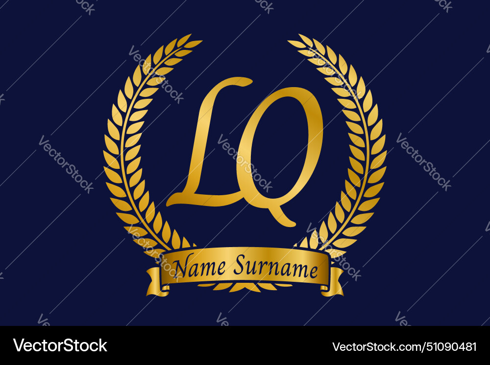 Initial letter l and q lq monogram logo design Vector Image