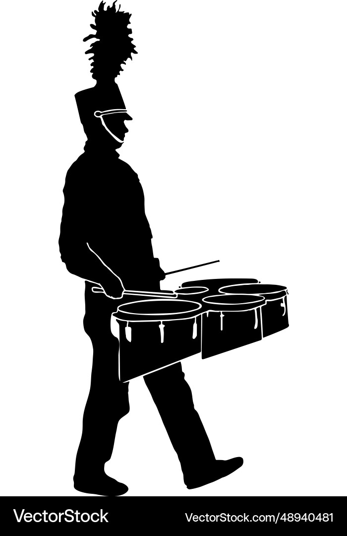 Marching Band Drummer Silhouette Royalty Free Vector Image