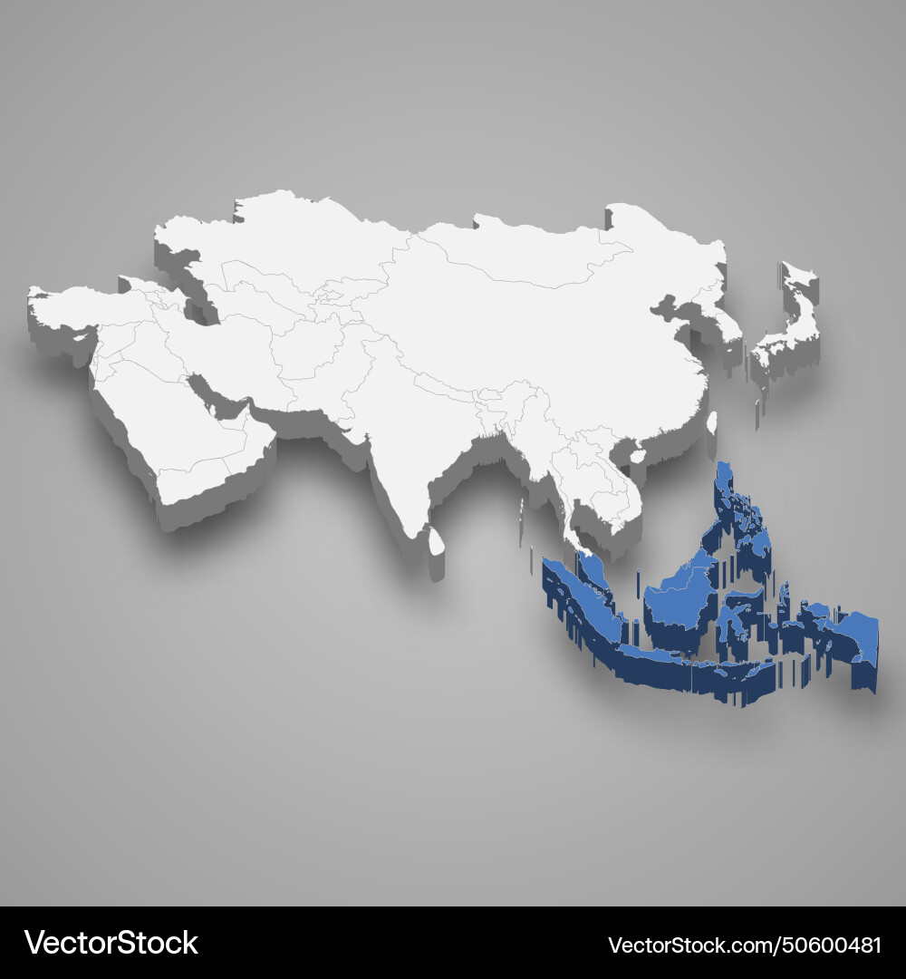 Maritime southeast asia location within 3d Vector Image