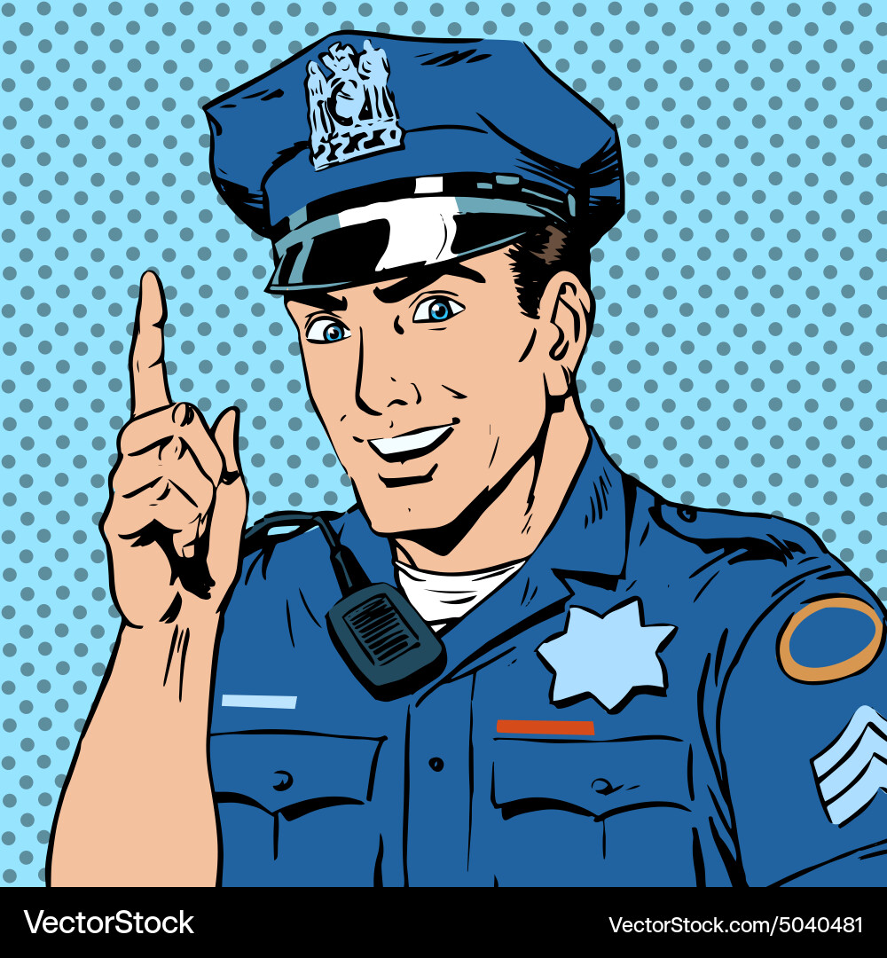 Police Officer Giving a Warning – Royalty-Free Vector | VectorStock