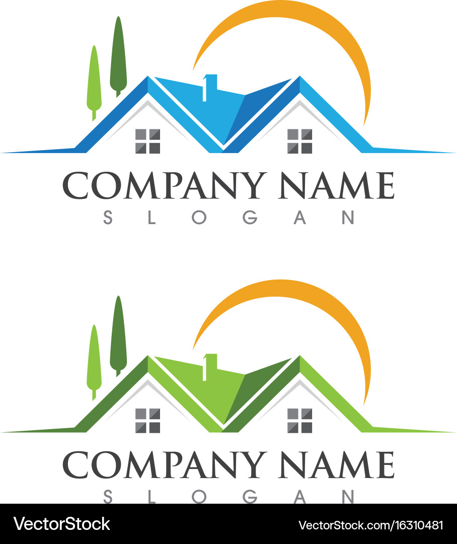 Real Estate & Construction Logo Royalty Free Vector