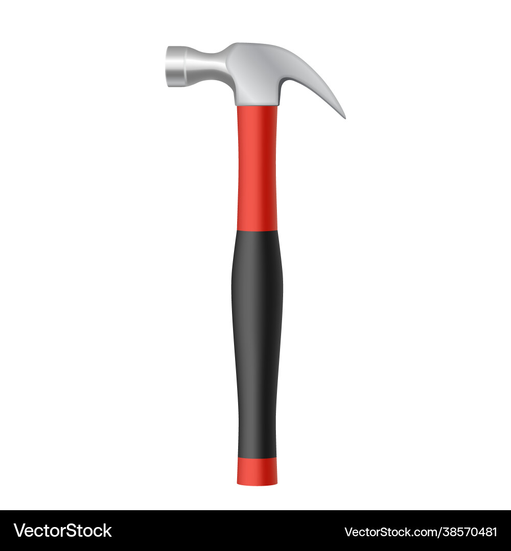 Realistic hammer with rubber handle repair Vector Image
