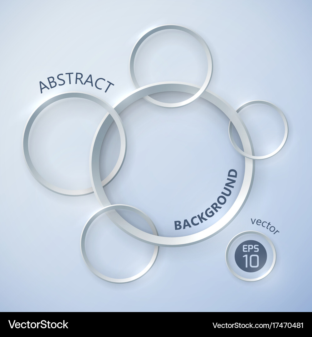 Realistic silver circles background Royalty Free Vector