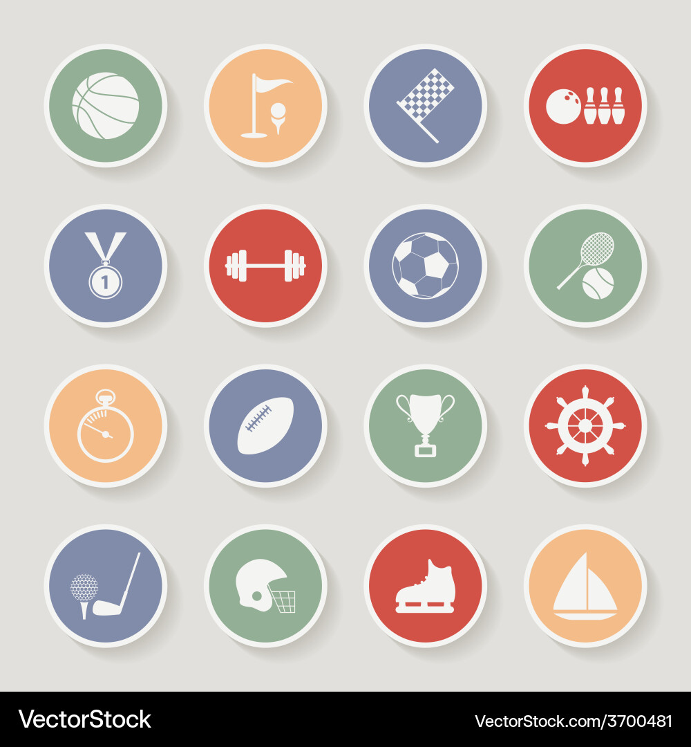 Round sports icons Royalty Free Vector Image - VectorStock
