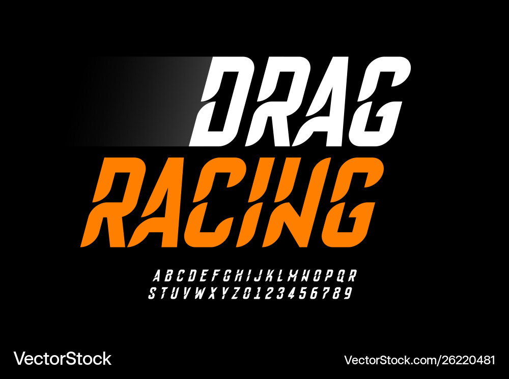 Speed style modern font alphabet letters Vector Image