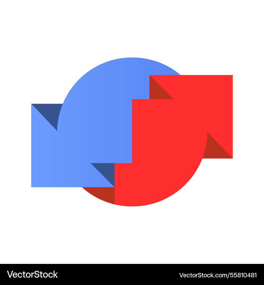 Two arrows circle icon Royalty Free Vector Image