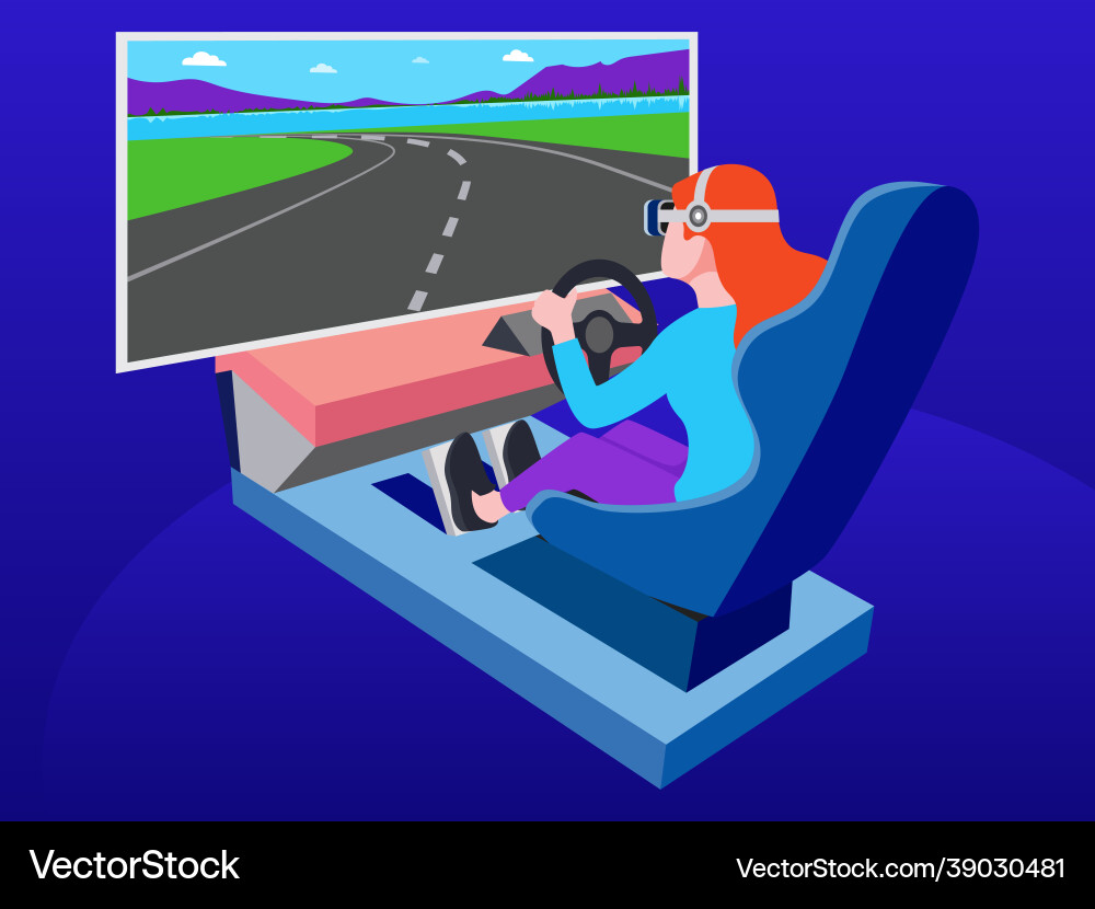 Virtual driving Royalty Free Vector Image - VectorStock