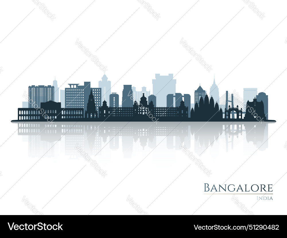 Bangalore skyline silhouette with reflection – Royalty-Free Vector ...
