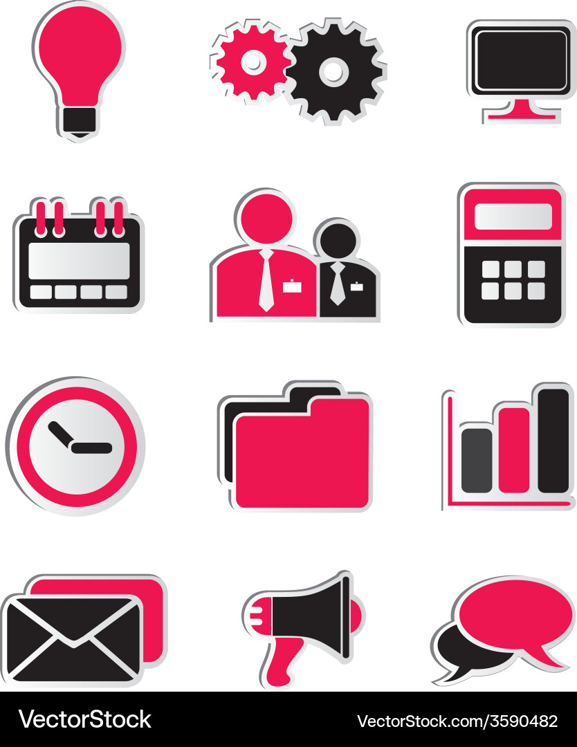 Business icons stickers Royalty Free Vector Image
