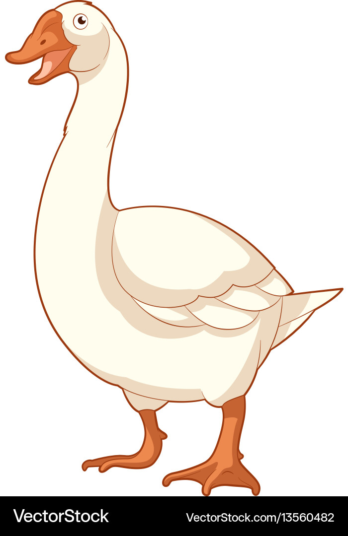 Cartoon smiling goose Royalty Free Vector Image