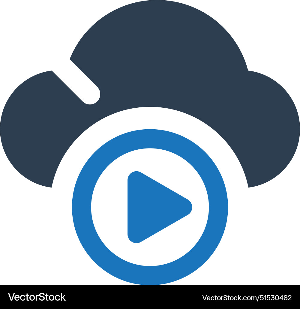 Cloud play icon Royalty Free Vector Image - VectorStock