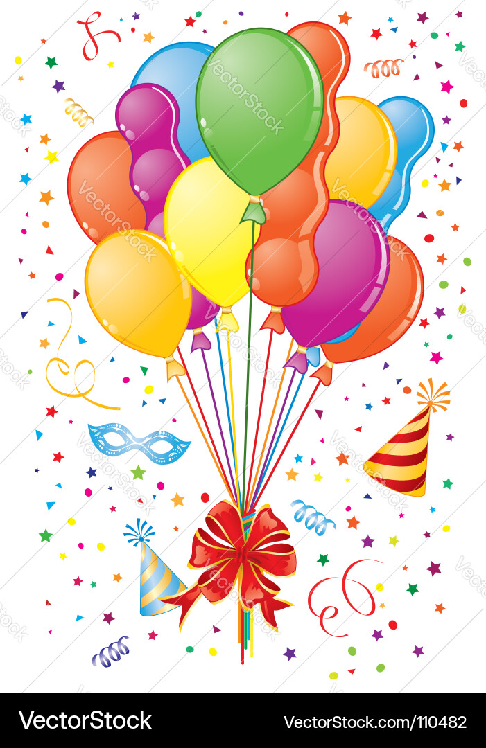 Colorful Party Balloons Royalty Free Vector Image