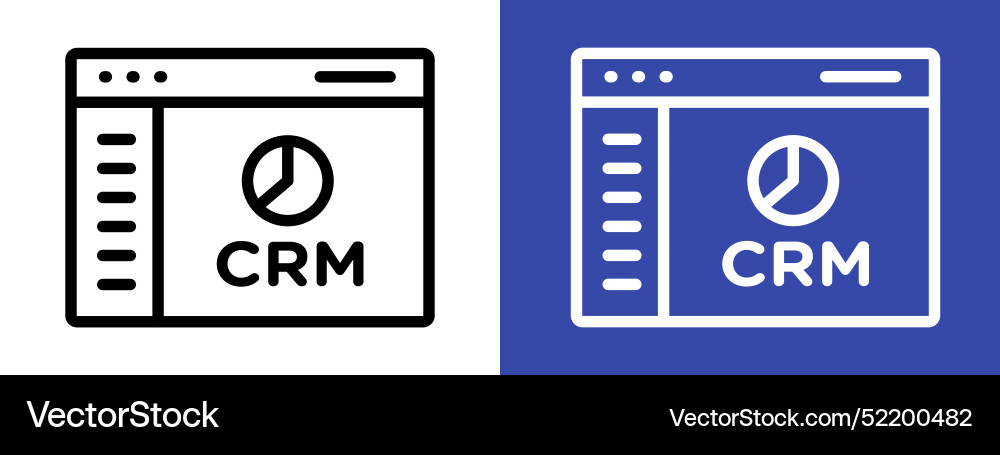 Crm icon logo sign set outline Royalty Free Vector Image