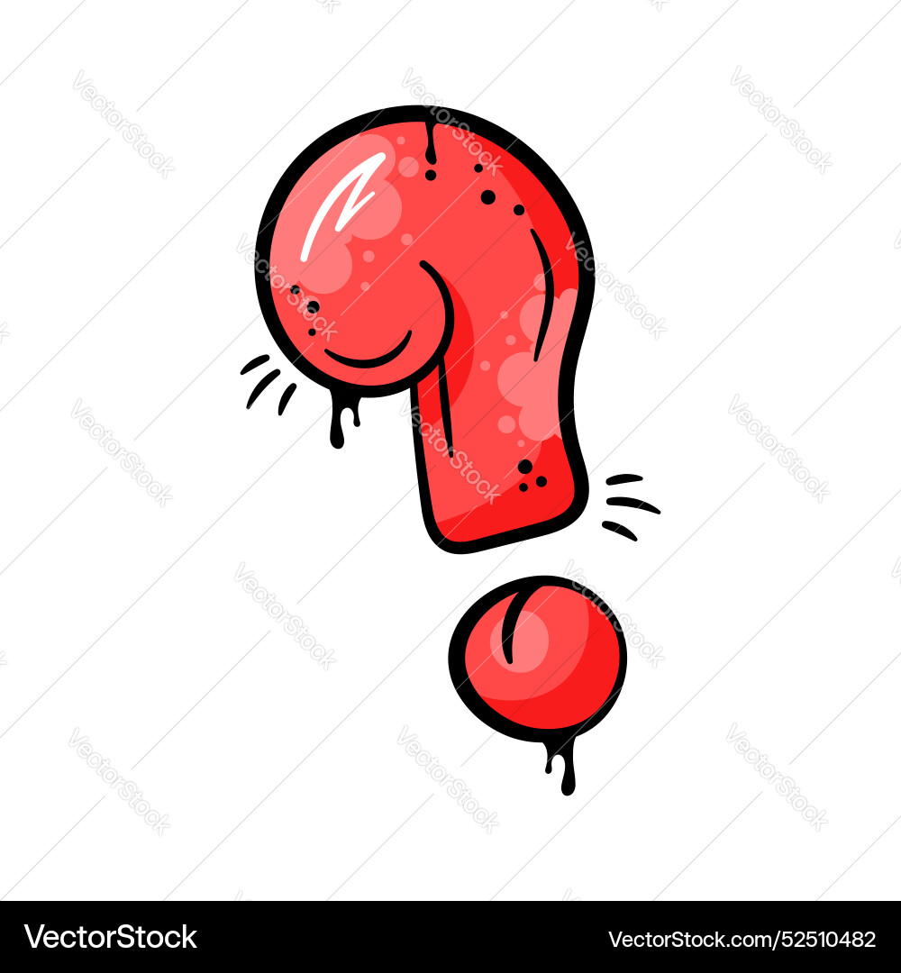 Graffiti style hand drawn icon of query question Vector Image