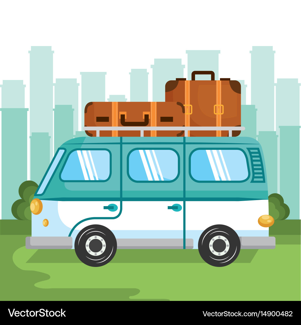 Hippie minivan design Royalty Free Vector Image