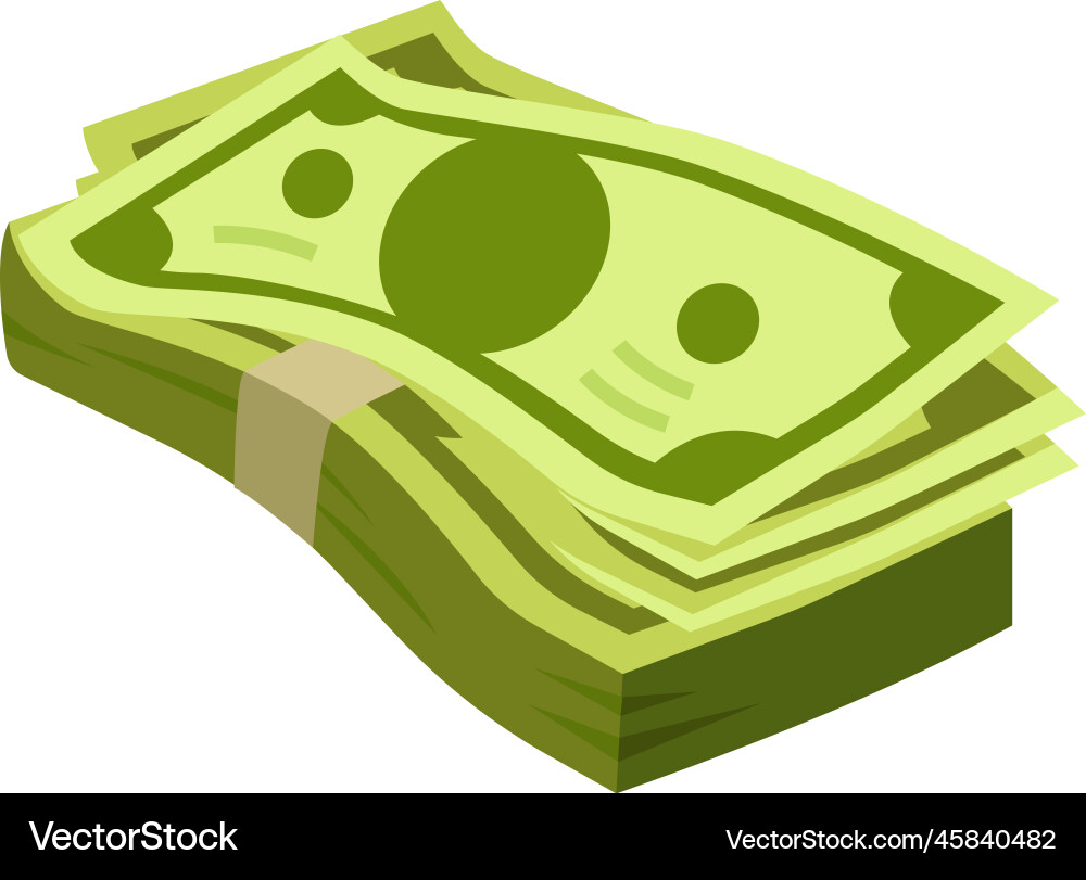 Huge pack money bundle flat icon bank economy Vector Image