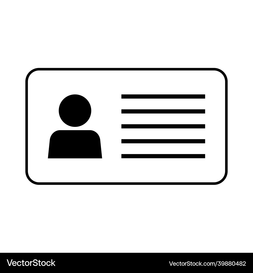 Id card template identity document stock icon Vector Image
