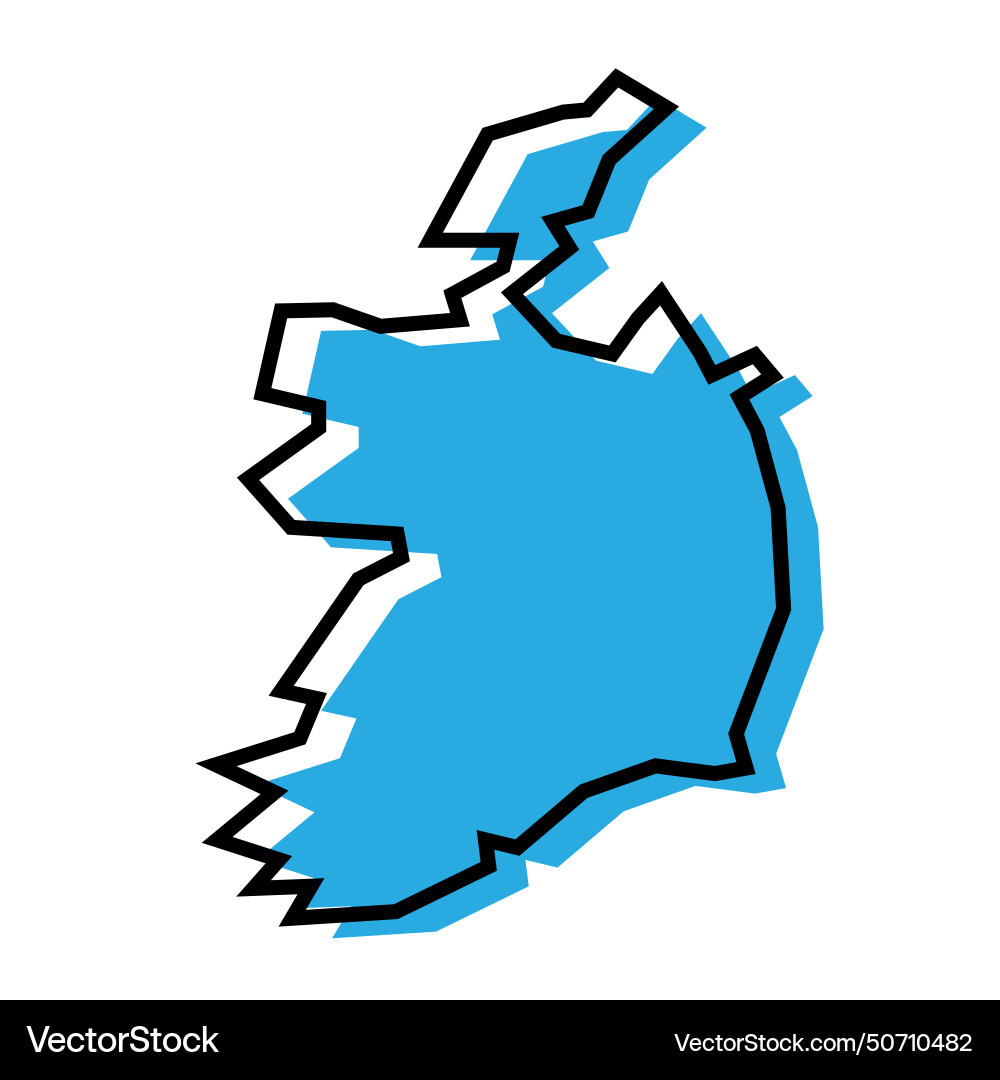Ireland simplified map Royalty Free Vector Image