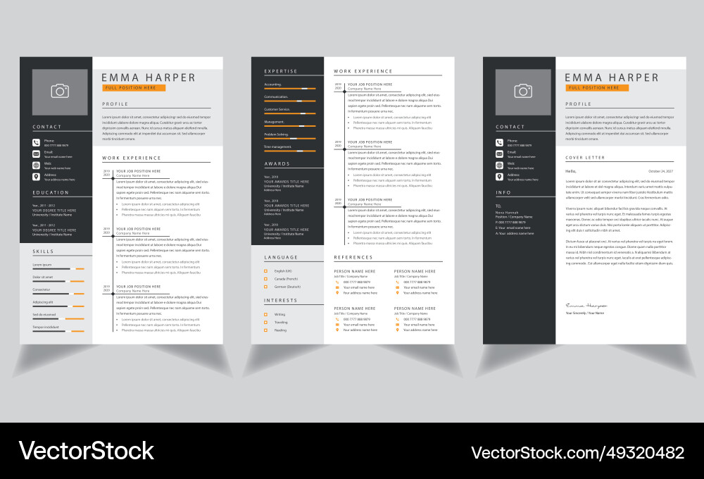 Job wining cv template design Royalty Free Vector Image