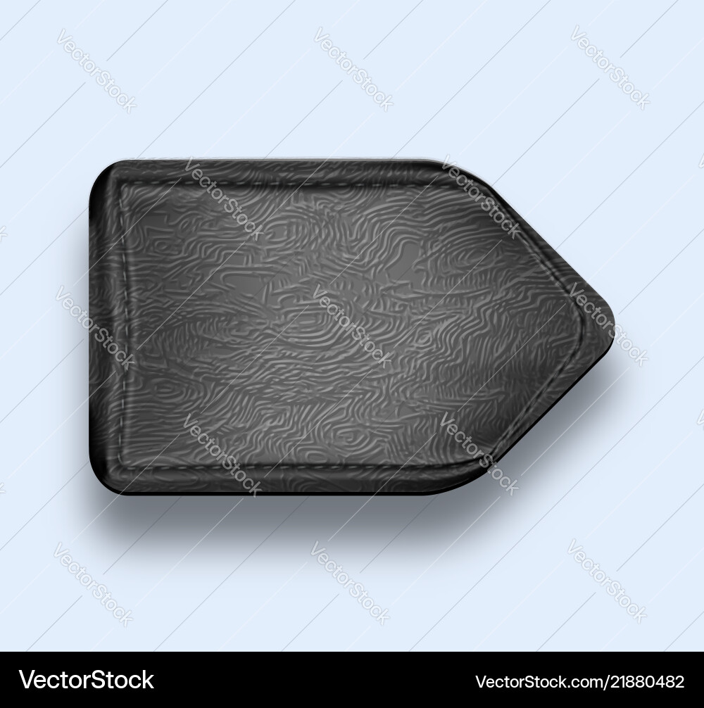 Leather black realistic stitched pointer textured Vector Image