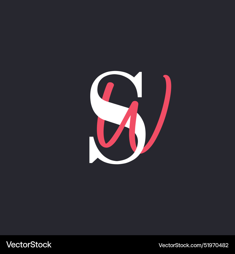 Letter sw logo perfectly blended initials Vector Image