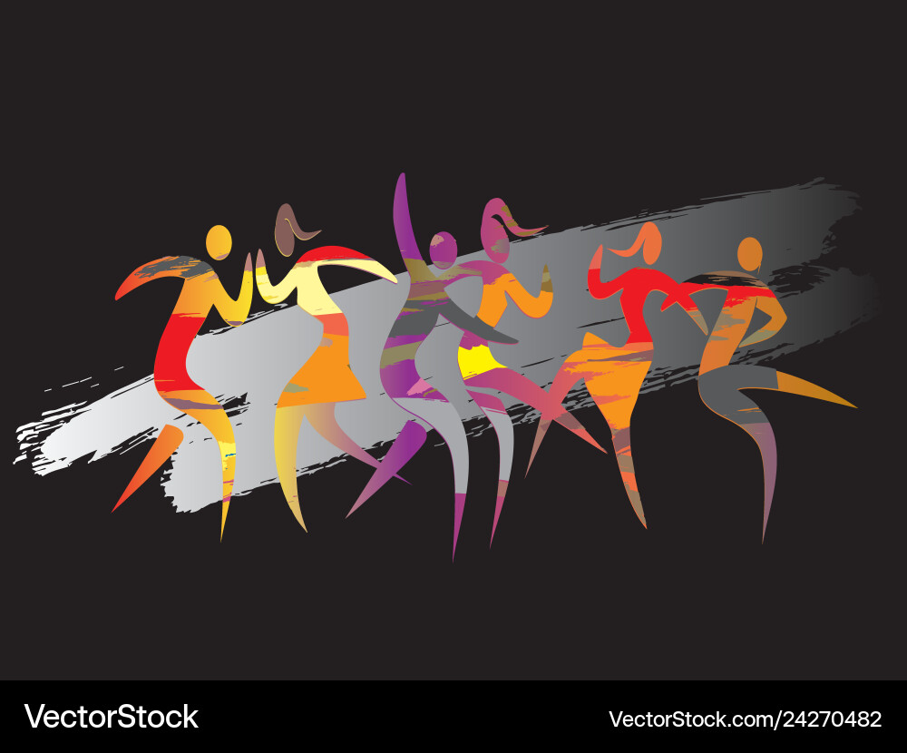 Modern dance disco dancers party Royalty Free Vector Image