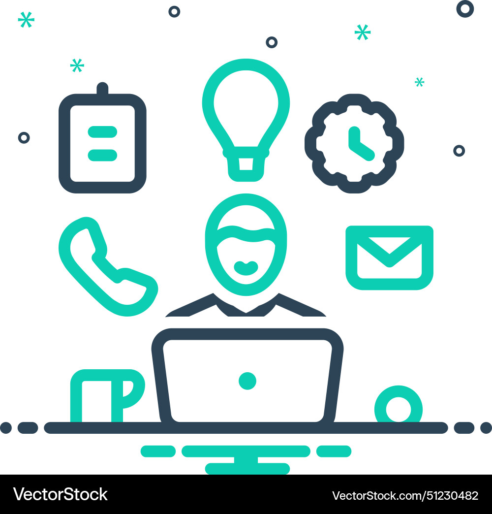 Multi tasking Royalty Free Vector Image - VectorStock