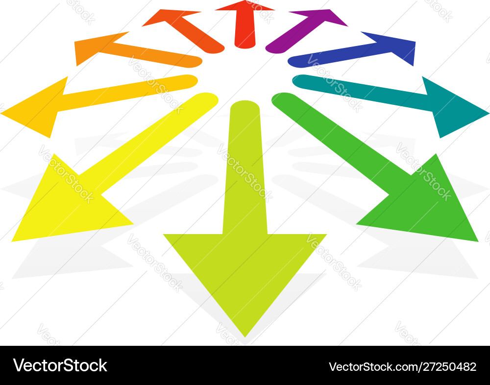 Radial Circular Expansion Arrows Royalty Free Vector Image