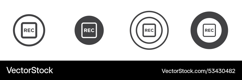 Record icon thin line Royalty Free Vector Image