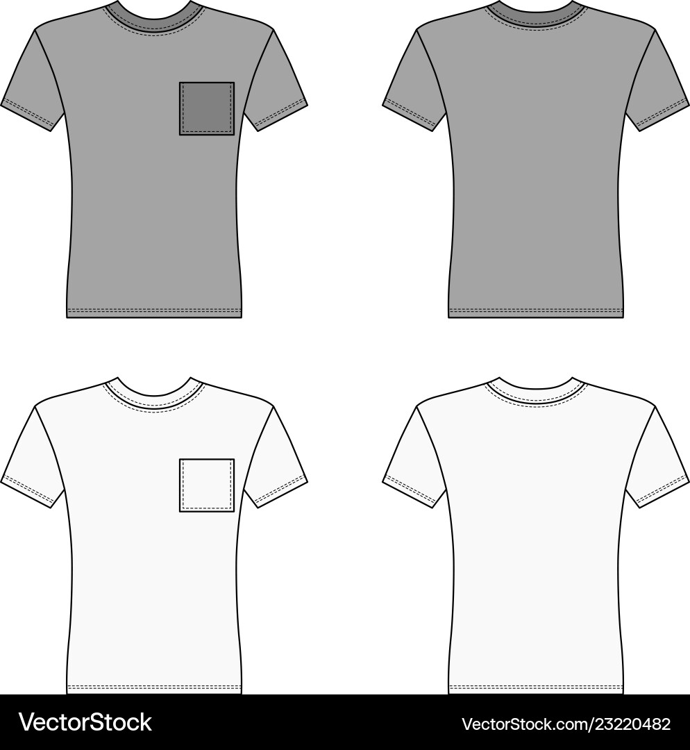Short sleeve t-shirt outlined template Royalty Free Vector