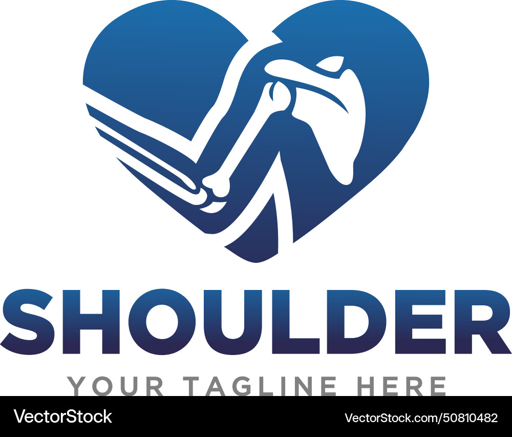 Shoulder surgery orthopedic logo design Royalty Free Vector