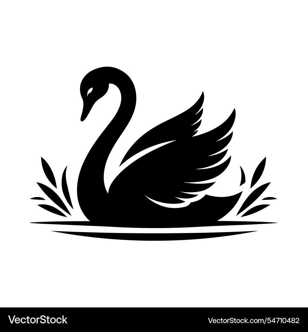 Swan bee silhouette (54710482) – Royalty-Free Vector | VectorStock