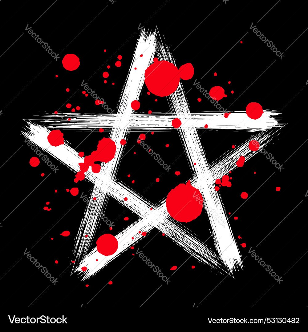 White pentagram magic occult star symbol hand Vector Image