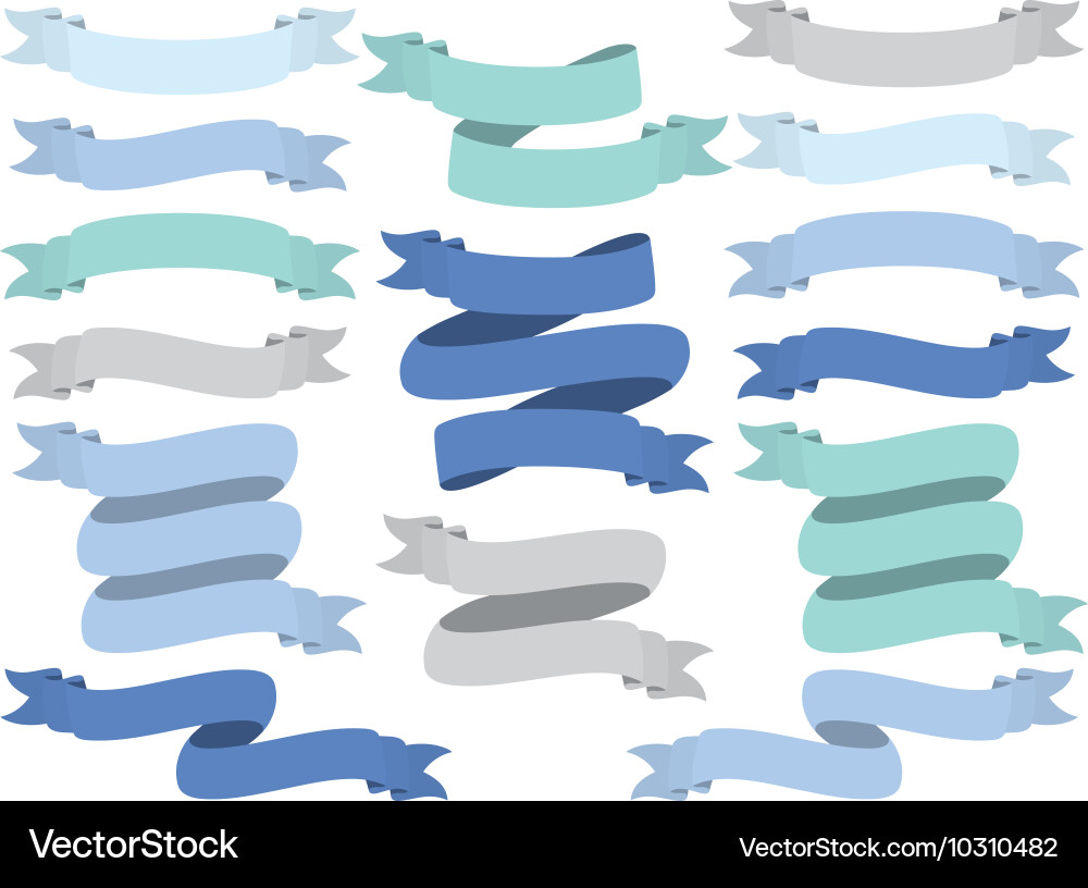 Winter ribbons set Royalty Free Vector Image - VectorStock