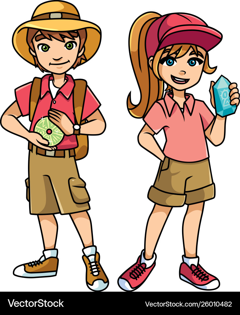 Young Explorers Adventure Kids Royalty Free Vector Image