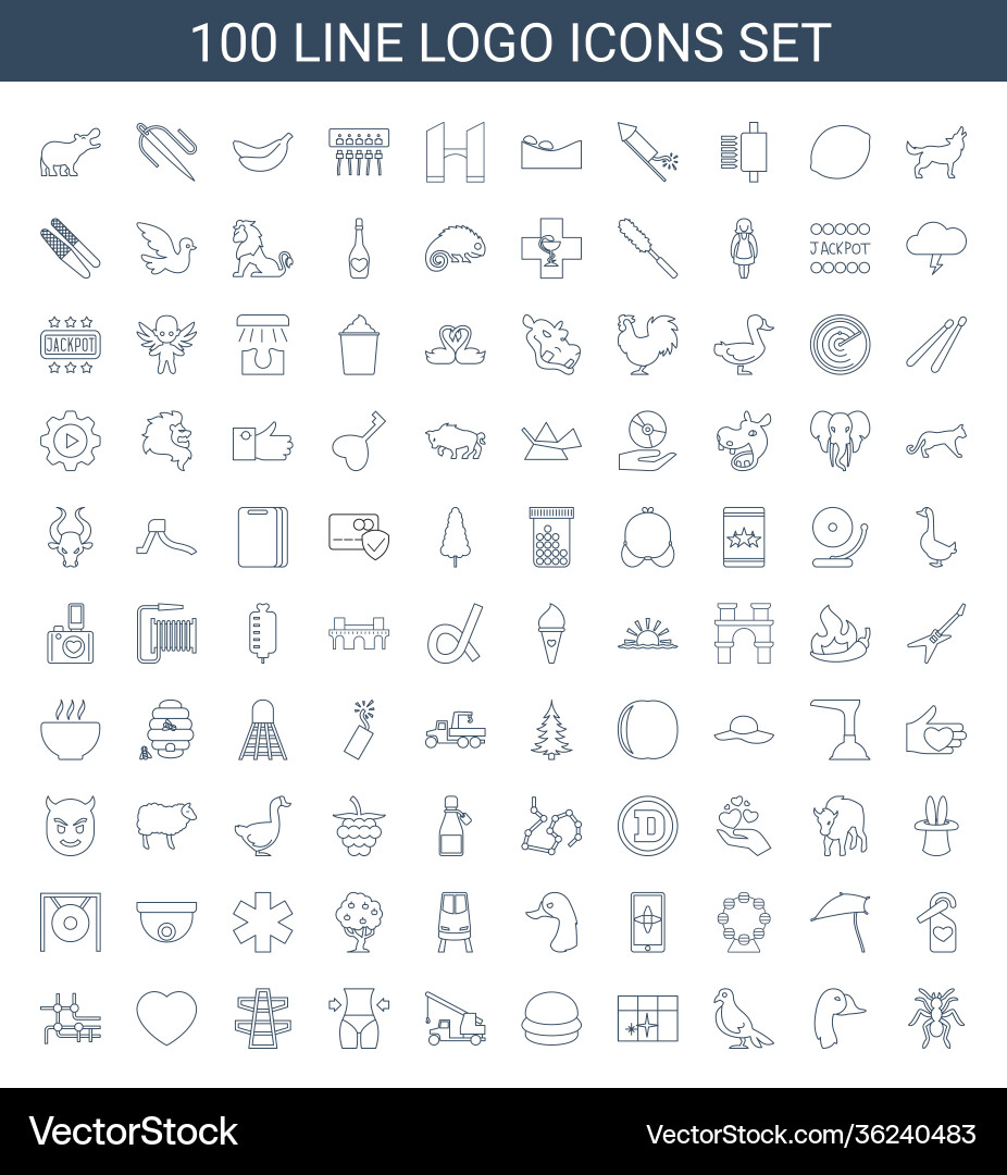 100 logo icons Royalty Free Vector Image - VectorStock