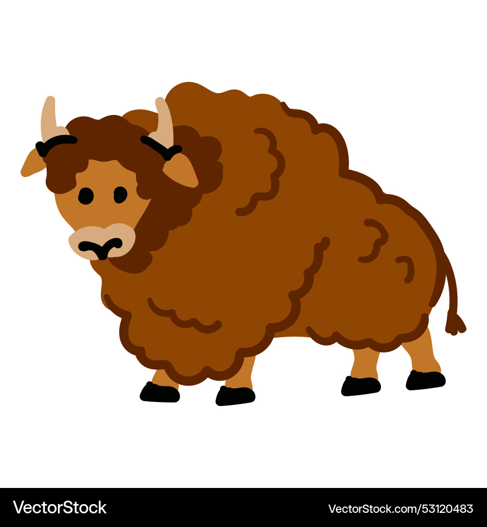 Bison cartoon clipart character Royalty Free Vector Image