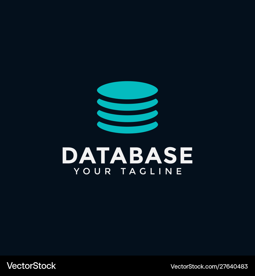Circle database digital storage logo design Vector Image