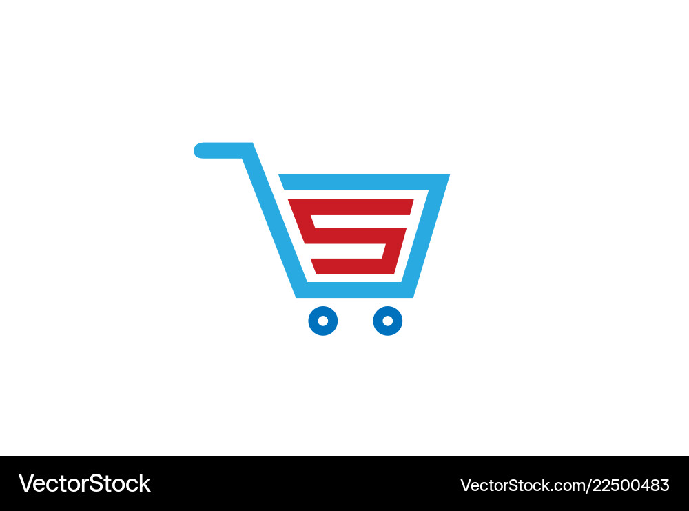 Creative cart label logo Royalty Free Vector Image