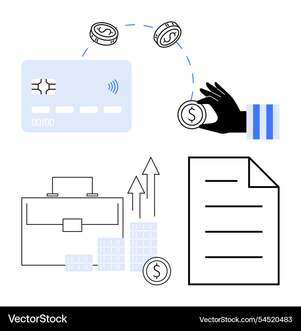 Digital financial transaction featuring credit Vector Image