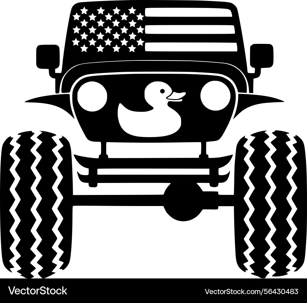Duck Offroad Jeep Wave Royalty Free Vector Image