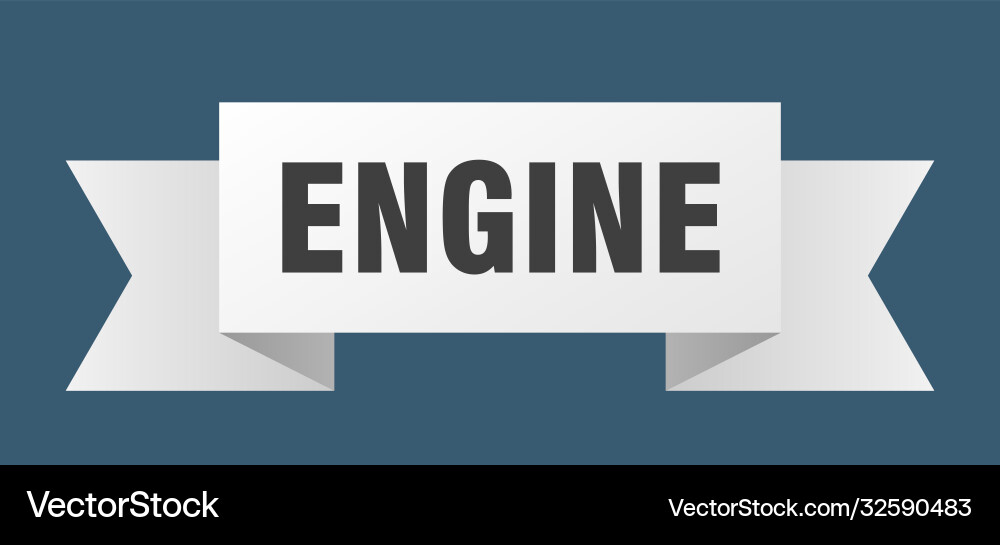 Engine ribbon paper band banner sign Royalty Free Vector