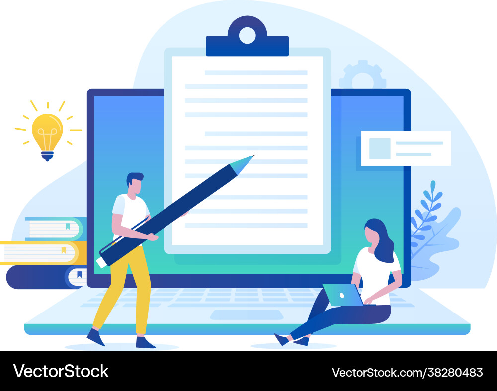 Essay writing concept Royalty Free Vector Image