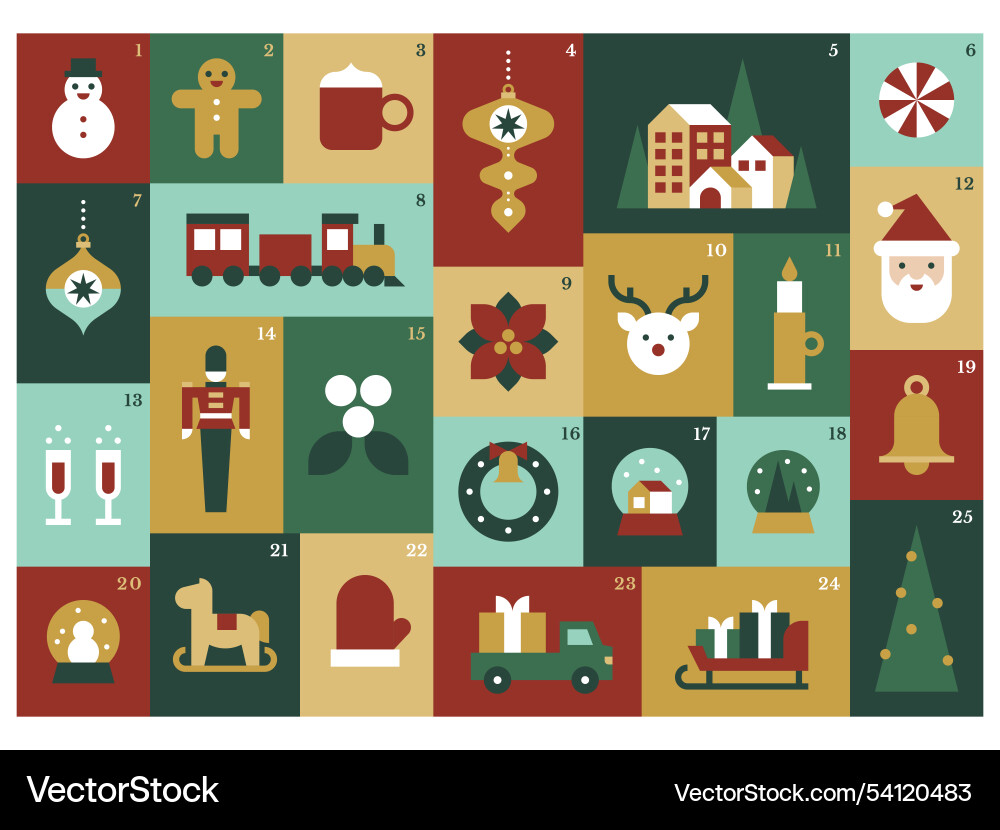 Festive Advent Calendar Royalty Free Vector Image