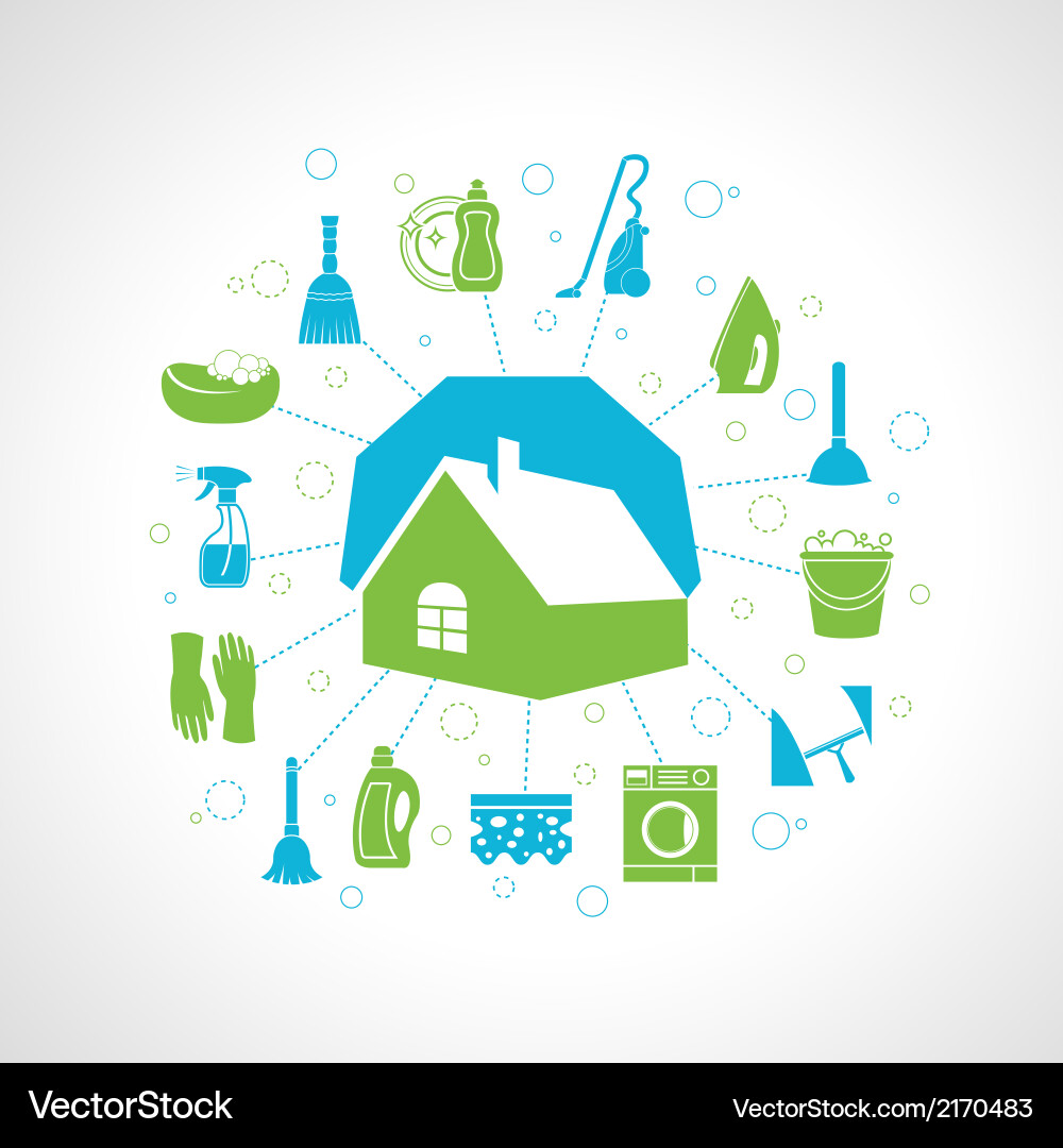 House cleaning concept Royalty Free Vector Image