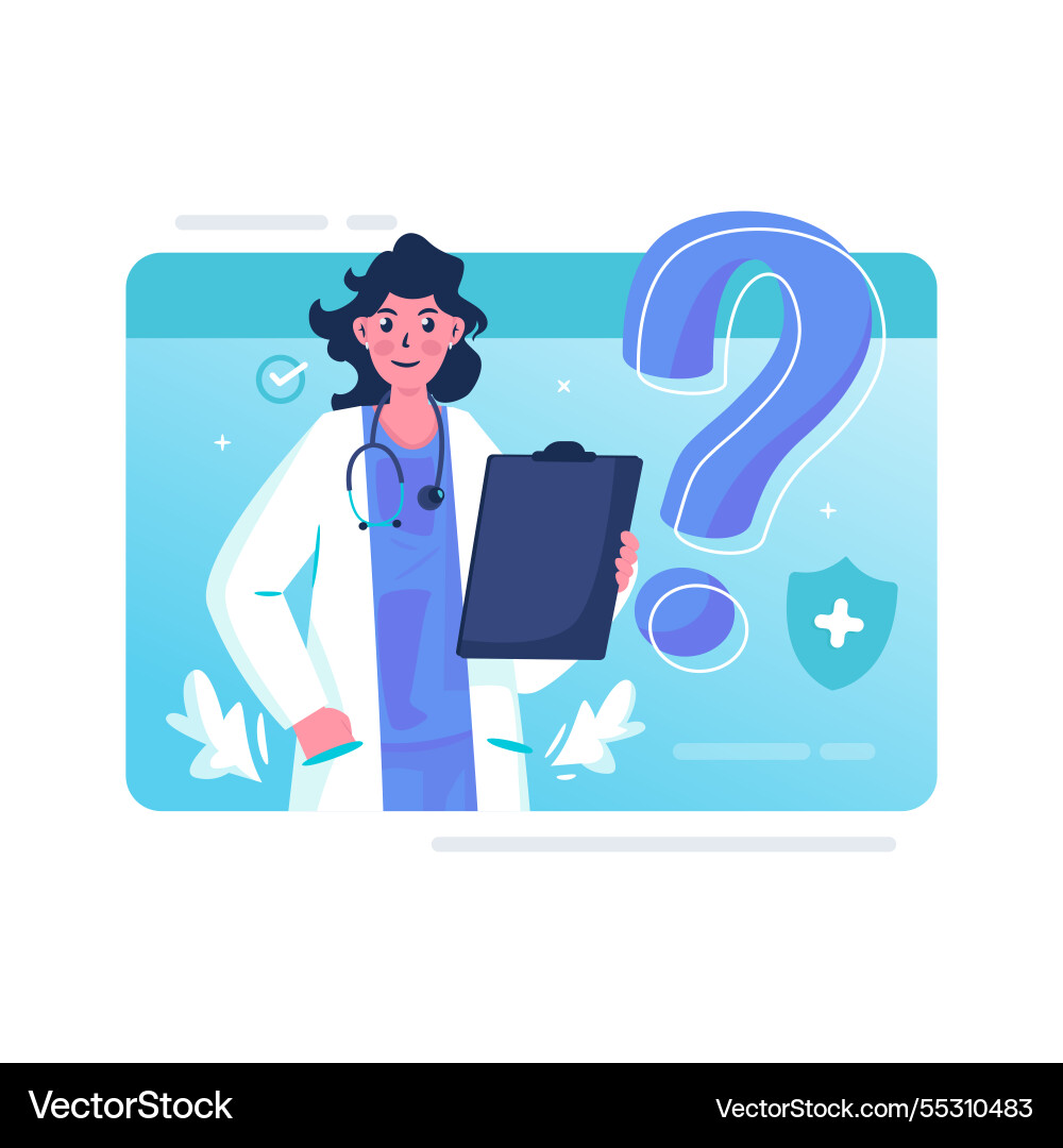 Online doctor question answer for faq page Vector Image