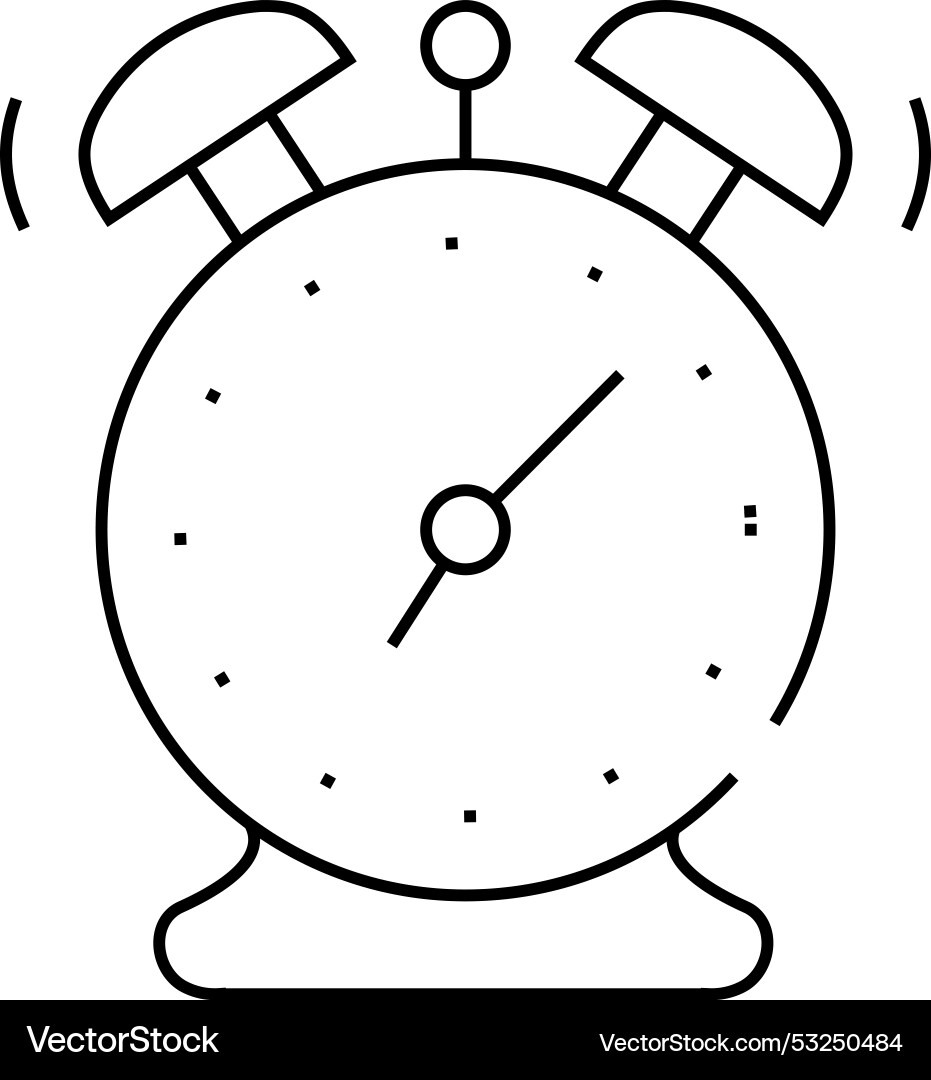 Alarm clock line icon sign Royalty Free Vector Image