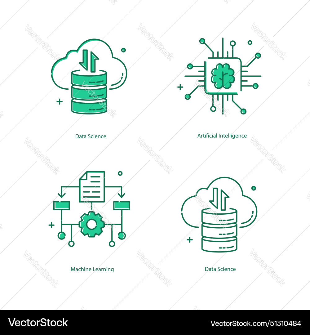 Artificial intelligence ai machine learning ml Vector Image