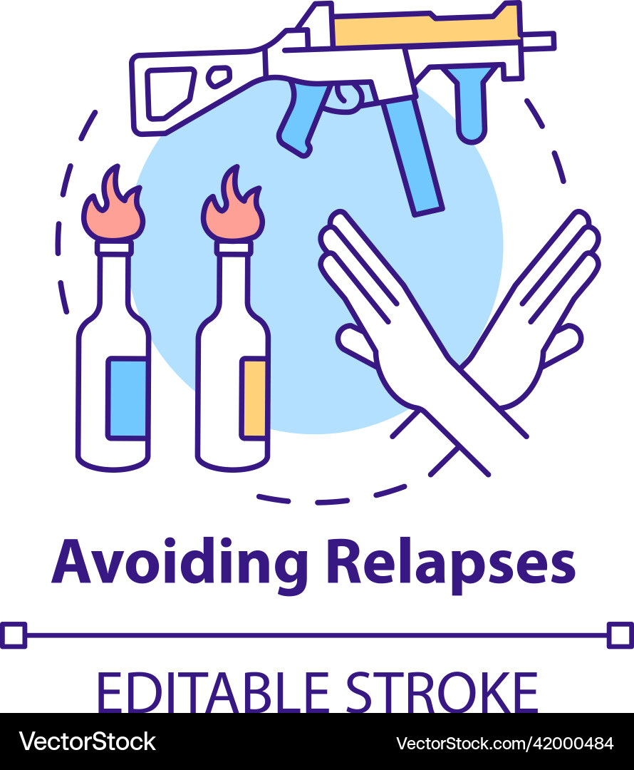 Avoiding relapses concept icon Royalty Free Vector Image