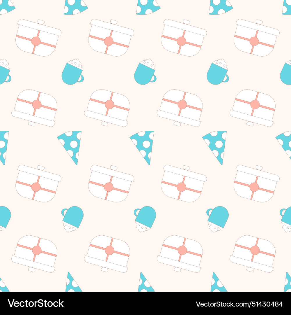 Birthday party seamless pattern anniversary Vector Image
